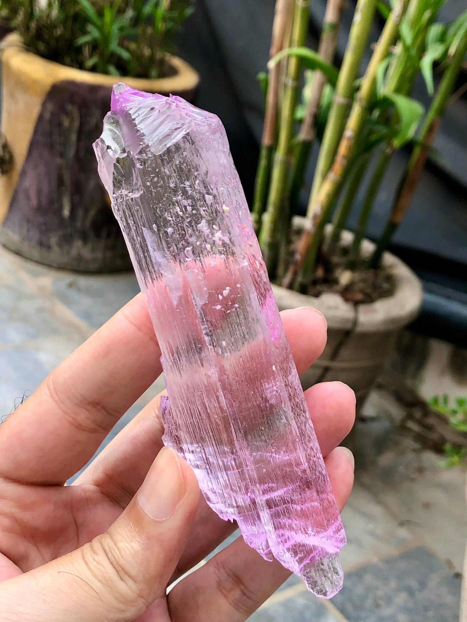 Rare Natural Kunzite - Vibrant Pink, Complete Termination, 172g ...