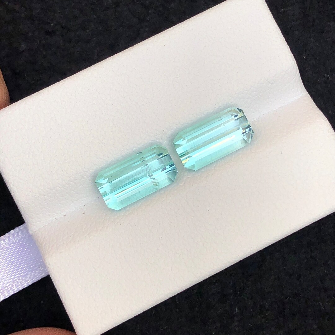 Seafoam Blue Tourmaline Pair - Etsy