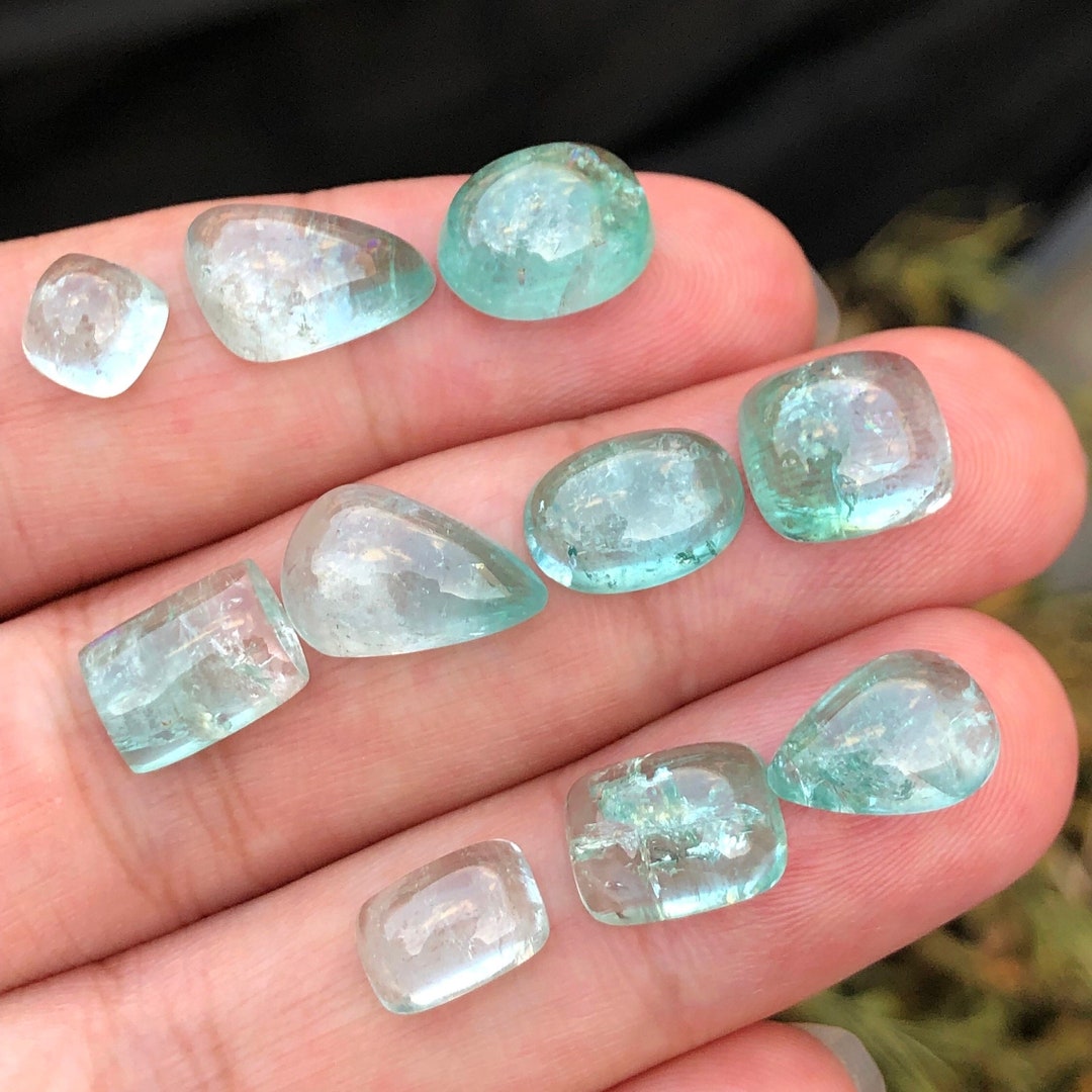 Pure Seafoam Blue Tourmaline Cabochon - Etsy