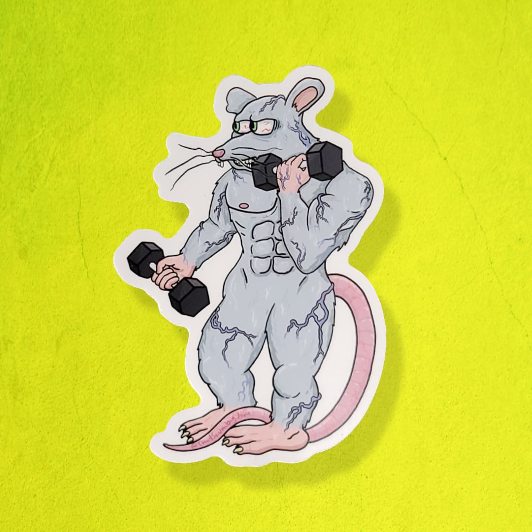 Gym Rat | Muscular Rat Weightlifting Sticker | Perfect for Gym Lovers ...