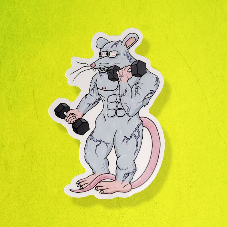 Gym Rat Muscular Rat Weightlifting Sticker Perfect for Gym - Etsy