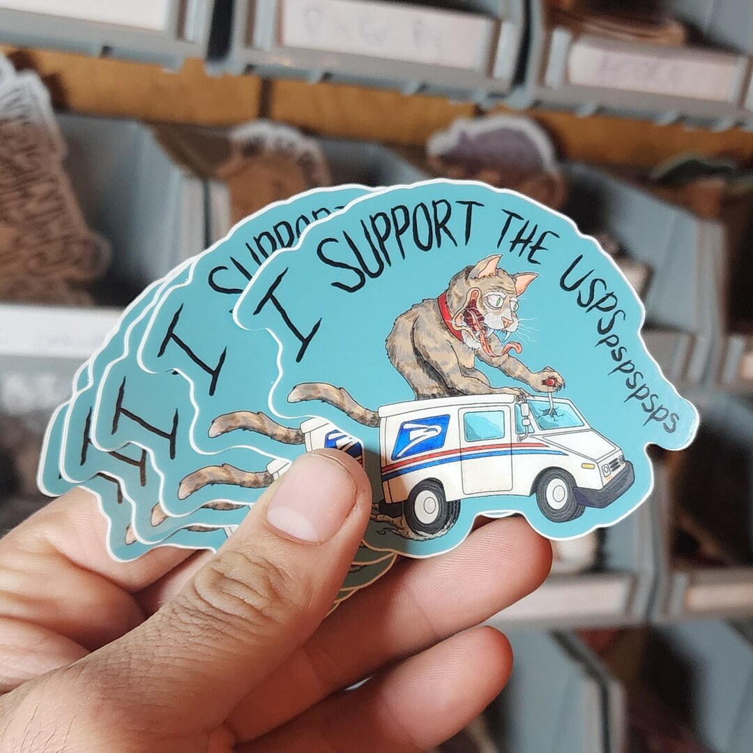 Support the USPS (pspsps) Cat Fink Rat Fink Sticker - Etsy