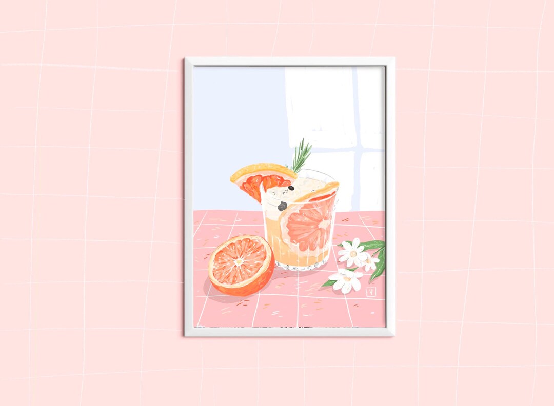 RHUM TONIC POSTER Original Illustration Cocktail Desk - Etsy