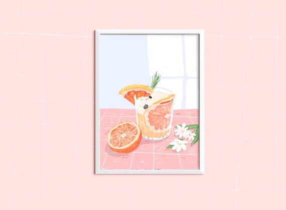 RHUM TONIC POSTER Original Illustration Cocktail Desk | Etsy