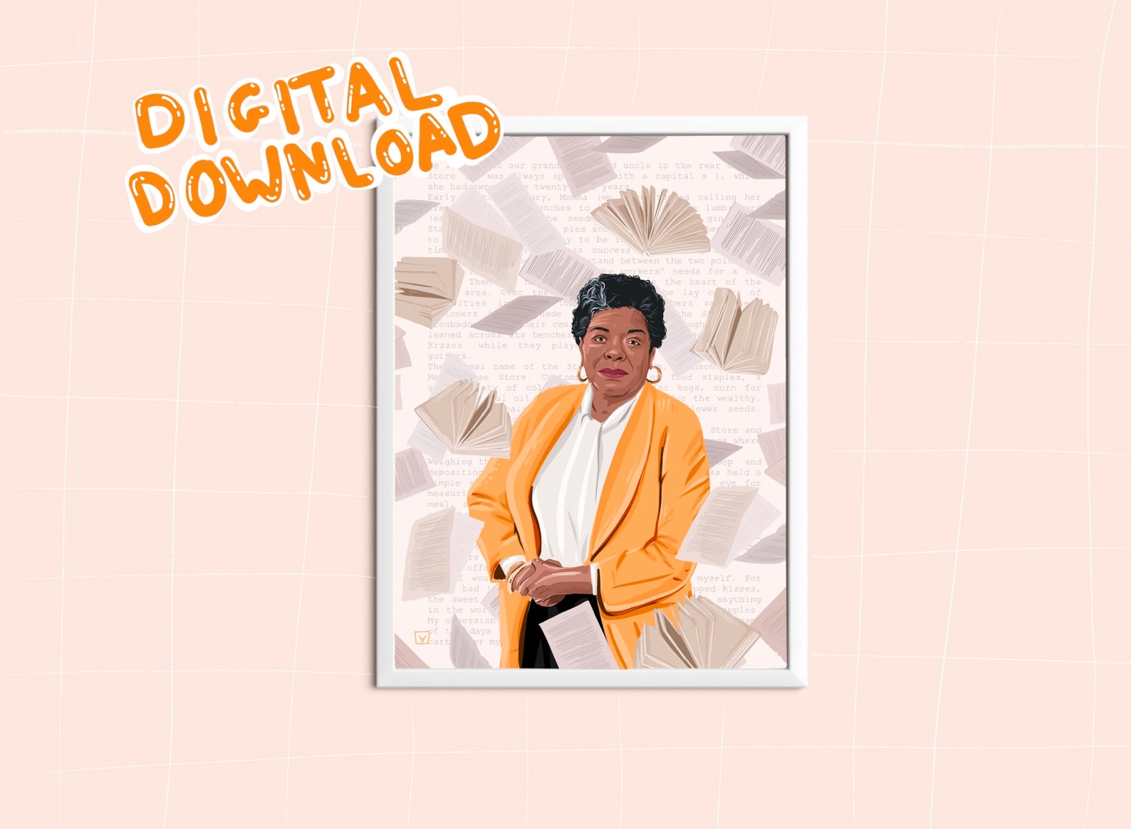 MAYA ANGELOU POSTER Digital Download Feminist Art Mural - Etsy