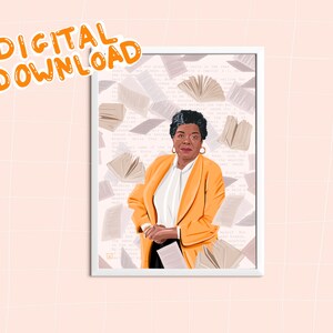 MAYA ANGELOU POSTER Digital Download Feminist Art Mural | Etsy