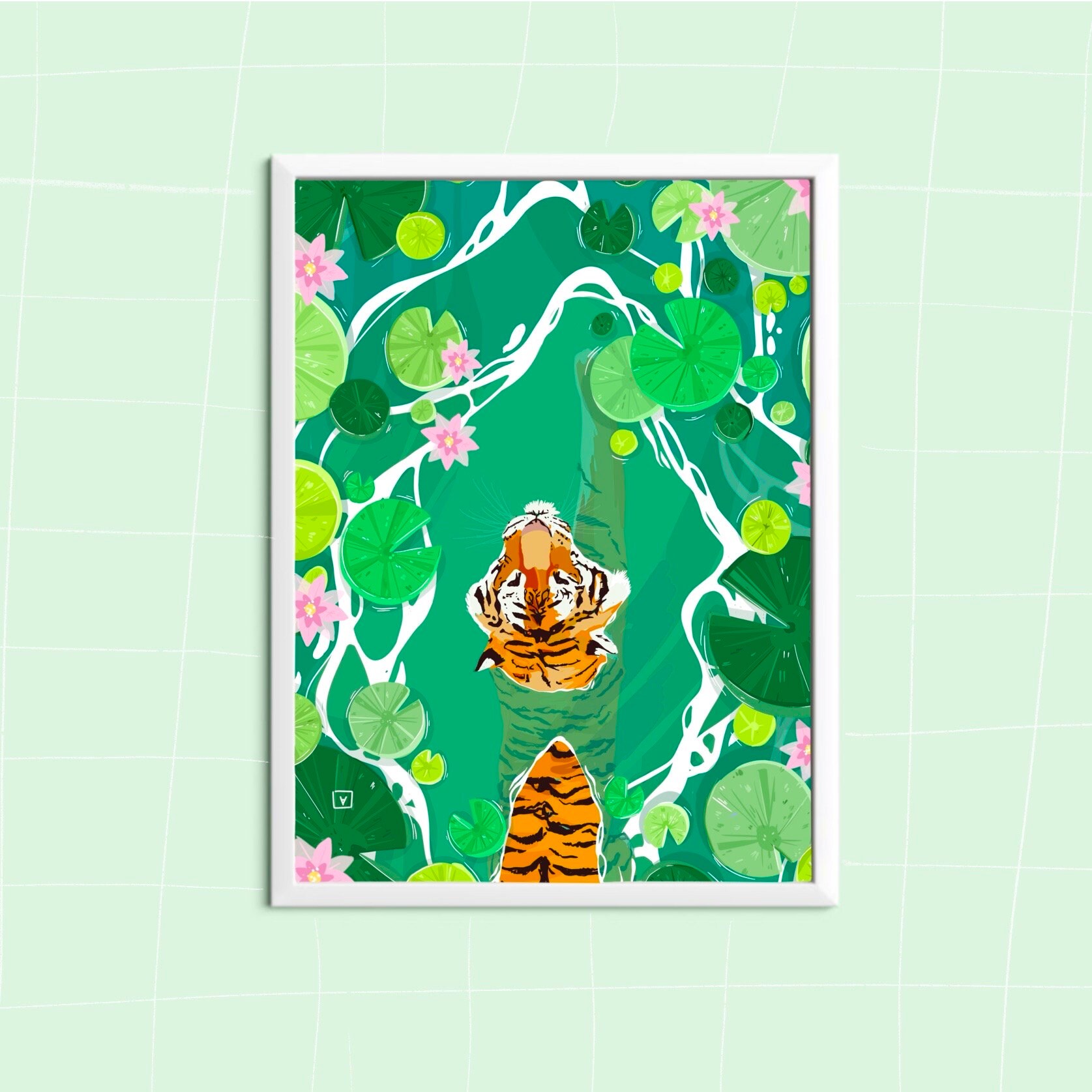 TIGER POSTER Digital Download. Tiger Head Illustration . Art Nature ...