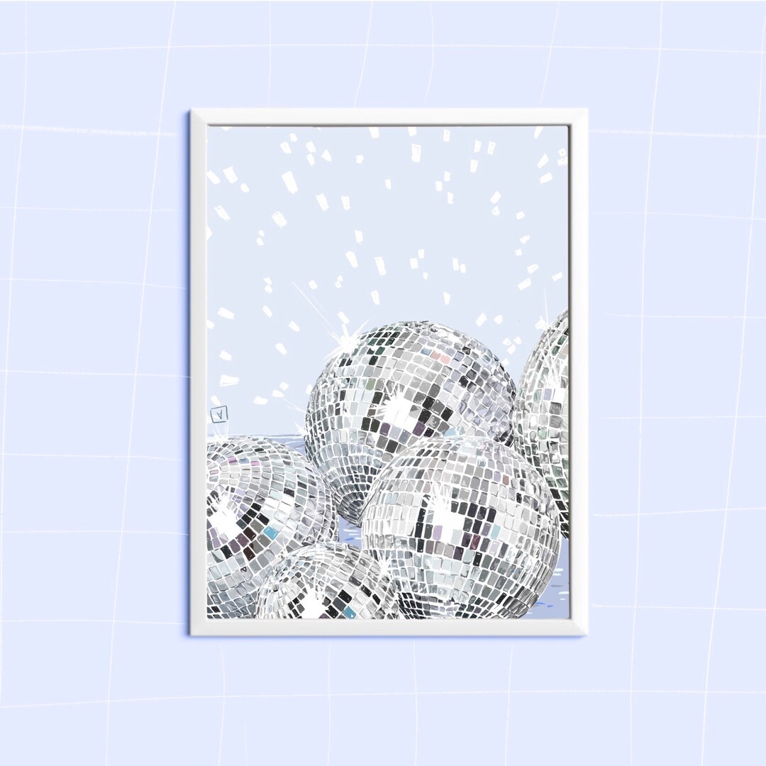DISCO BALL POSTER | Digital Downlaod - Original Illustration, Party ...