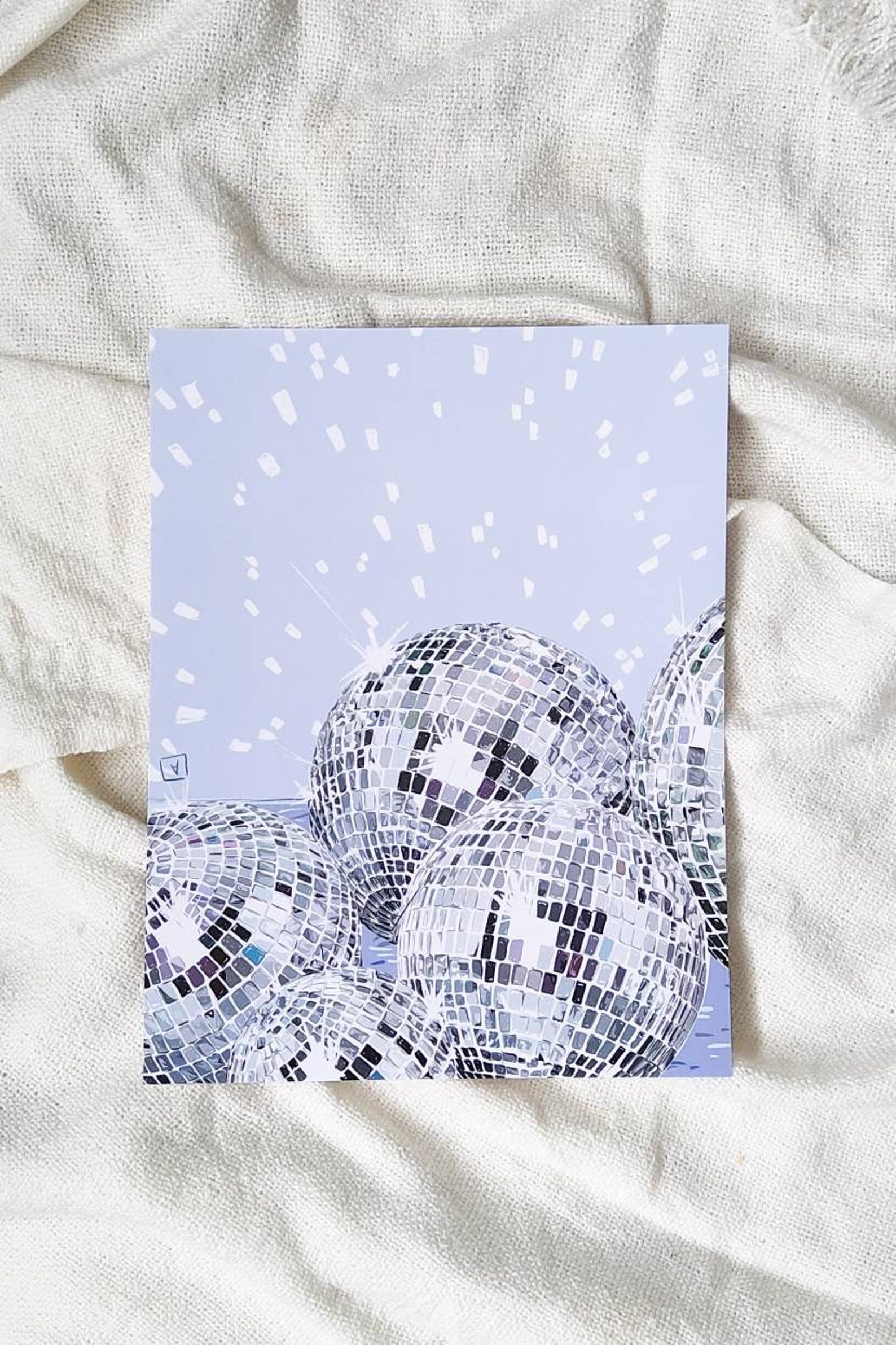 DISCO BALL POSTER Original Illustration Party Discoball | Etsy