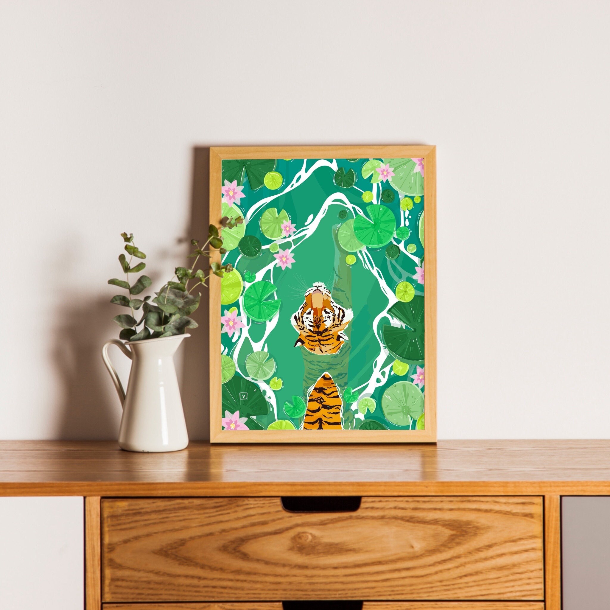 TIGER POSTER Digital Download. Tiger Head Illustration . Art Nature ...