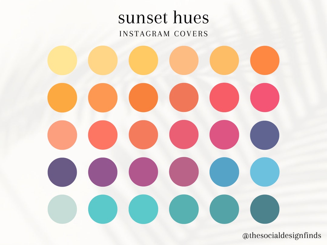 30 Sunset Hue Instagram Highlight Covers | Solid Color Highlight Icons ...