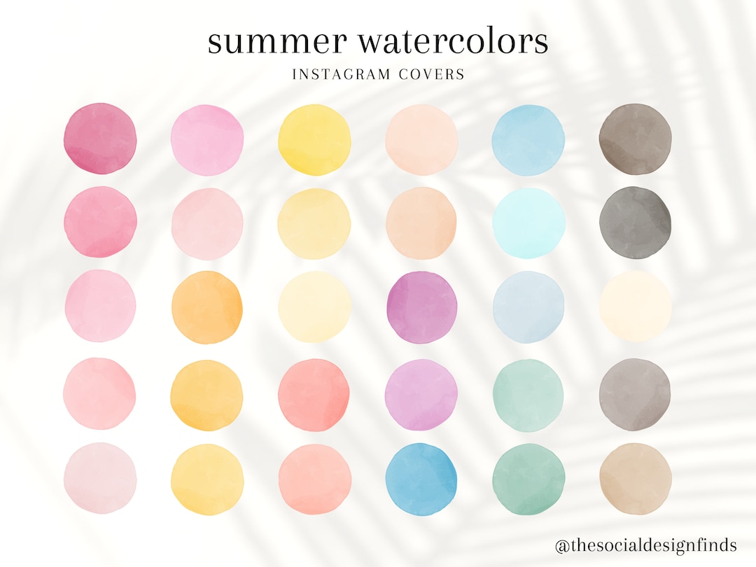 30 Summer Instagram Highlight Covers | Watercolor IG Story Icons ...