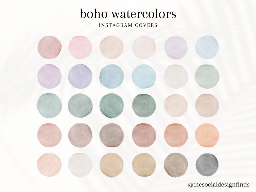 30 Boho Instagram Highlight Covers | Watercolor IG Story Icons ...
