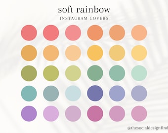 30 Rainbow Pastel Instagram Highlight Covers Watercolor IG Story Icons ...