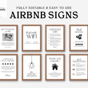 40 Airbnb Signs | Vacation Rental Signs | Wifi Sign | Checkout ...