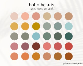 24 Earthy Boho Instagram Highlight Covers Watercolor IG Story Icons ...