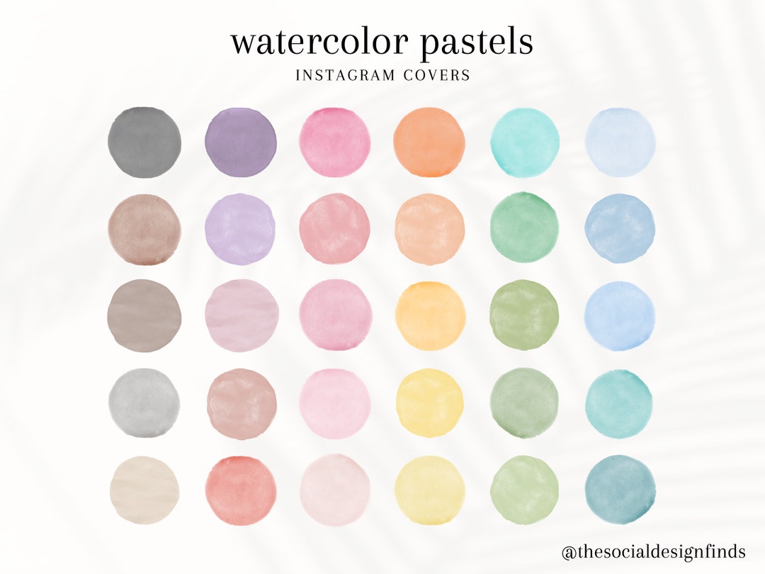 30 Rainbow Pastel Instagram Highlight Covers | Watercolor IG Story ...