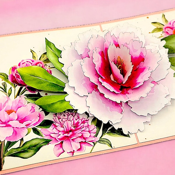 Peony Card - Etsy UK