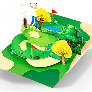 PLAY GOLF! Pop up Card - Best Golf Greeting Card - Golf Birthday Card ...