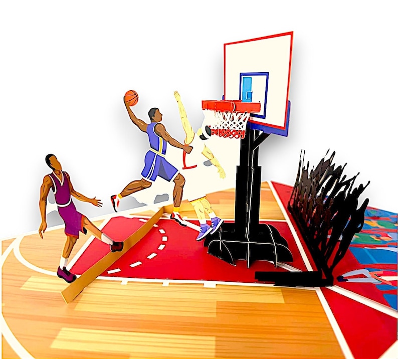 Slam Dunk Basketball Pop up Card: Sports Birthday Card - Etsy