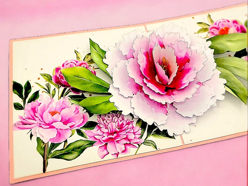Hand Assembled Pink Peony Pop up Card: Floral Birthday, Mother's Day - Etsy