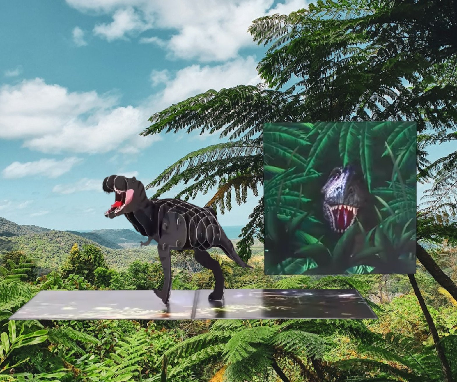 BEST T-REX Pop up Card Lifesize Tyrannosaurus Dinosaur Card 3D Jurassic ...