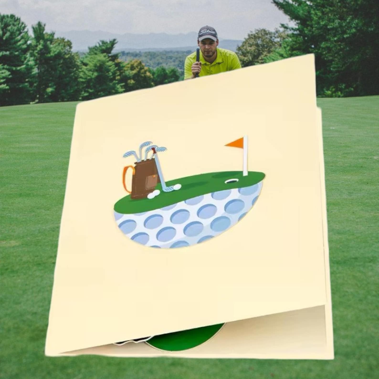 PLAY GOLF Pop up Card Best Golf Greeting Card Golf Birthday Card 3D ...