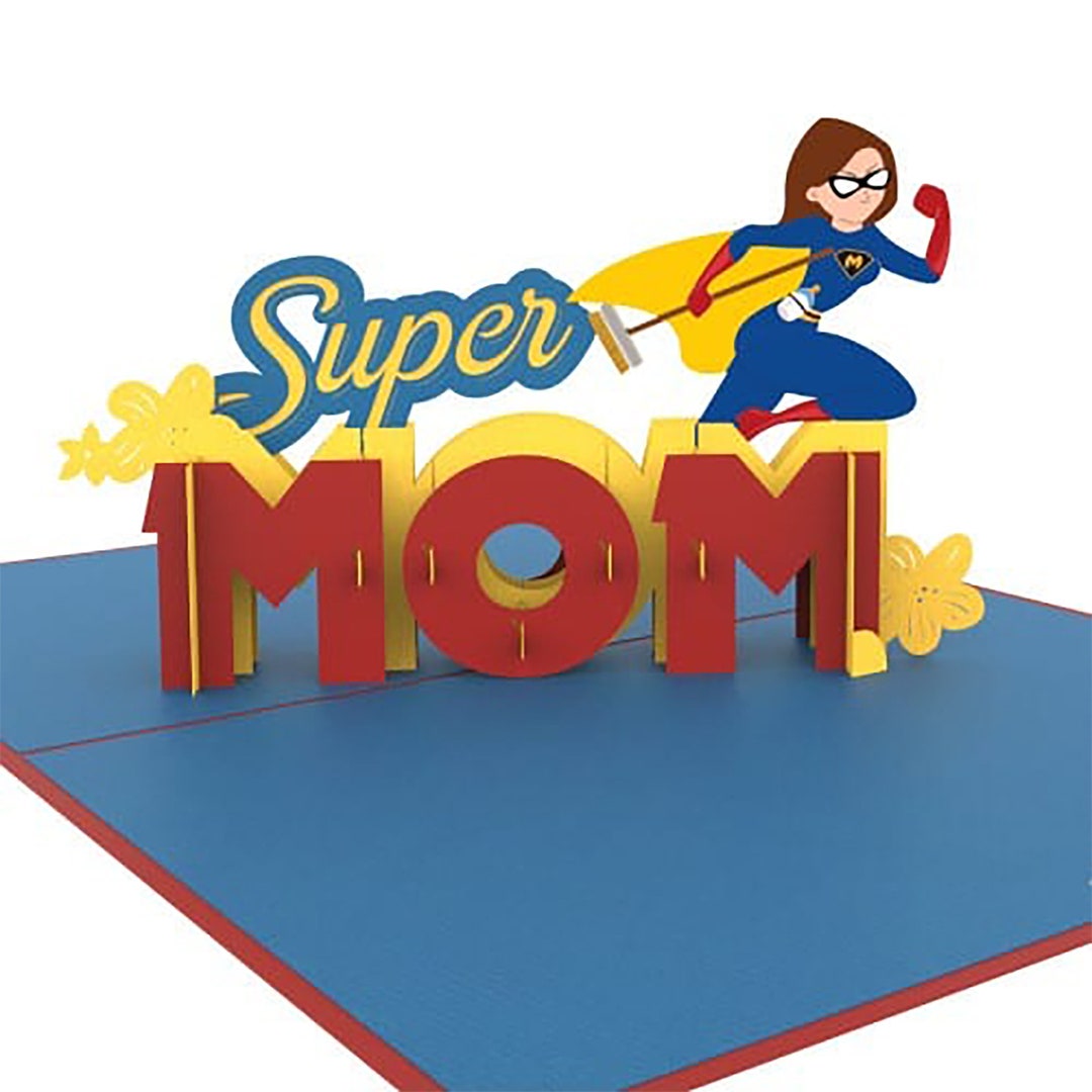 SUPERMOM is a SUPERHERO Pop up Card 3D Mother's Day Super Mom Card Mom ...