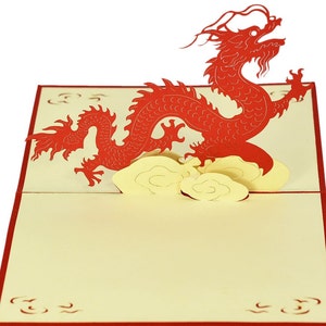 Red Chinese Dragon Pop up Card: 3D New Year Blessing - Etsy
