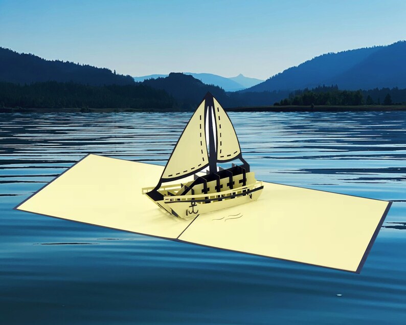 SAILBOAT Pop up Card - Boat Popup Card - Sailor Card - 3D Ocean Card ...