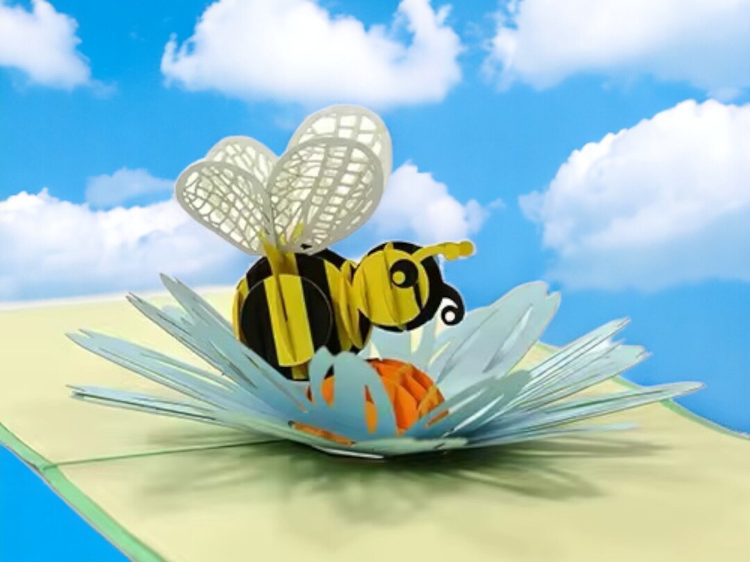 BEE & FLOWER Pop up Birthday Card Let It Bee Pop up Card 3D Daisy and ...