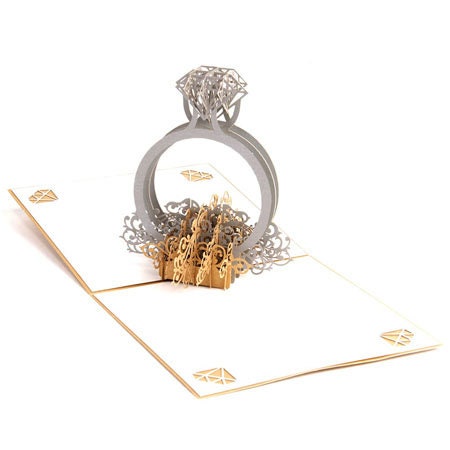 3D Bling Bling Diamond Ring Pop up Card: Engagement Proposal ...