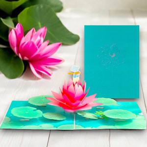 GRATITUDE LOTUS Popup Card - Handcrafted Blessings Card - 3D Lotus ...