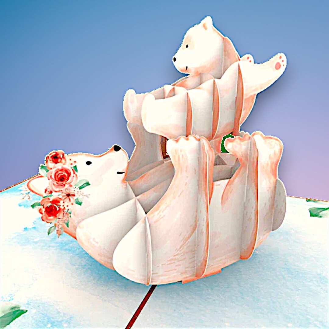 BEAR HUG Pop up Card ~ Mother and Child Card - New Baby and Mother ...
