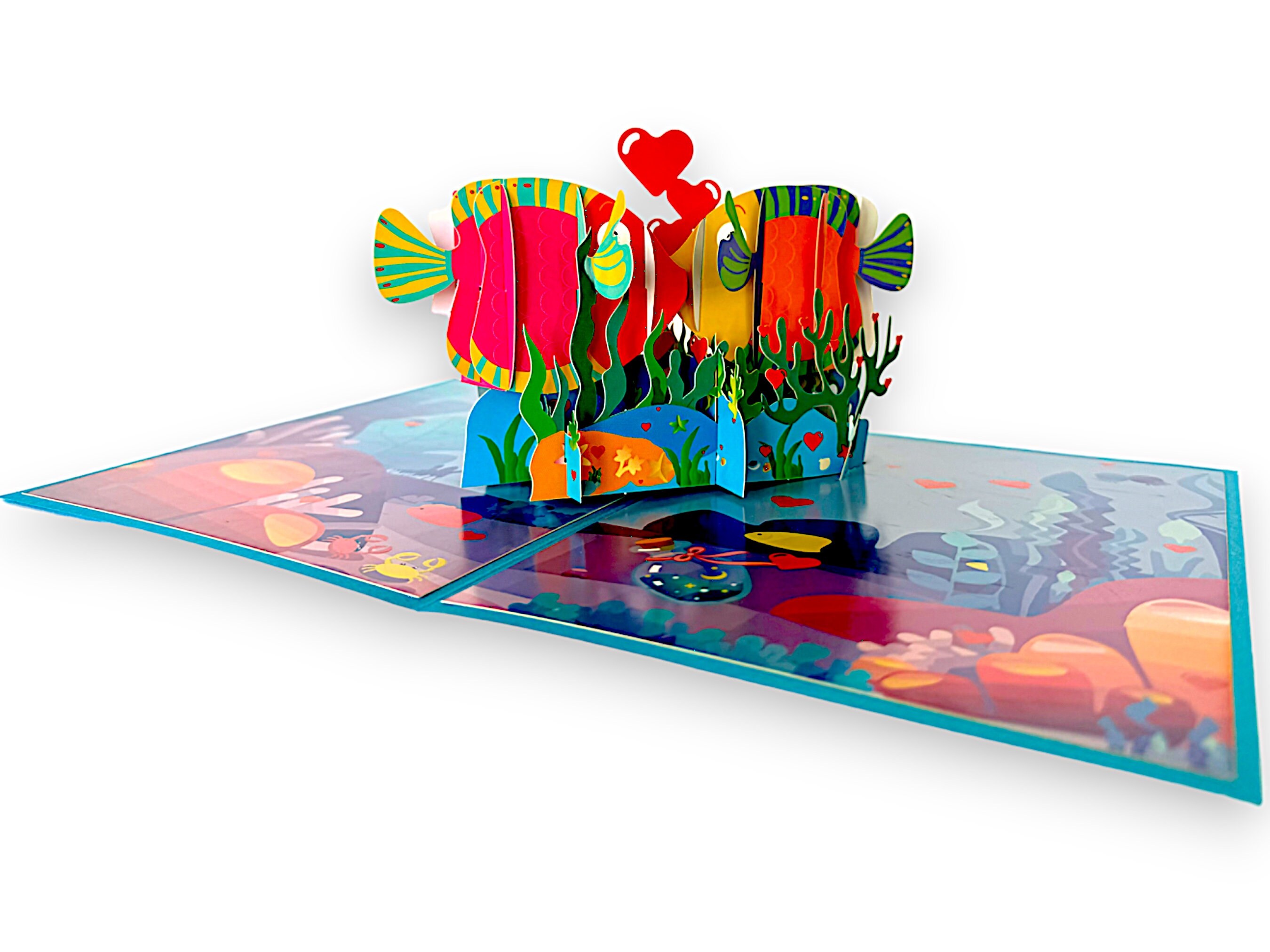 KISSING FISH Pop up Card - 3D Tropical Fish Card - Aquarium Fish Card ...