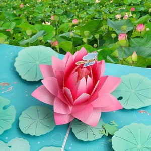 GRATITUDE LOTUS Popup Card - Handcrafted Blessings Card - 3D Lotus ...