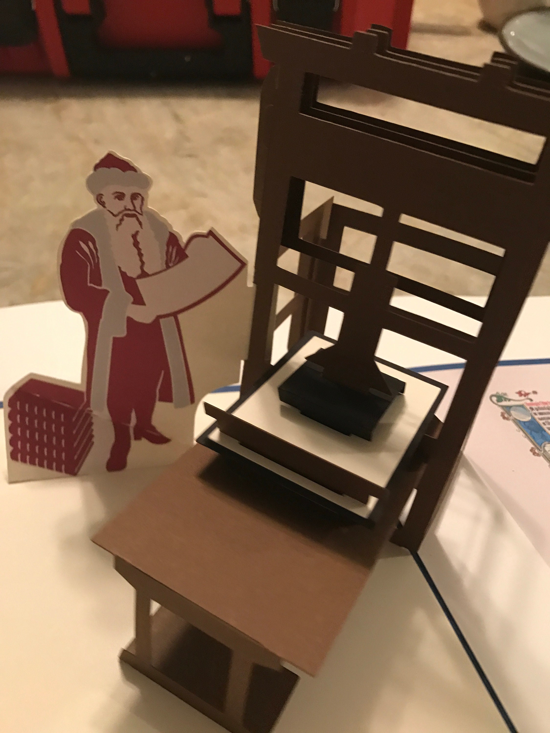 GUTENBERG PRINTING PRESS Pop up Card With Bibles, for Inventors ...