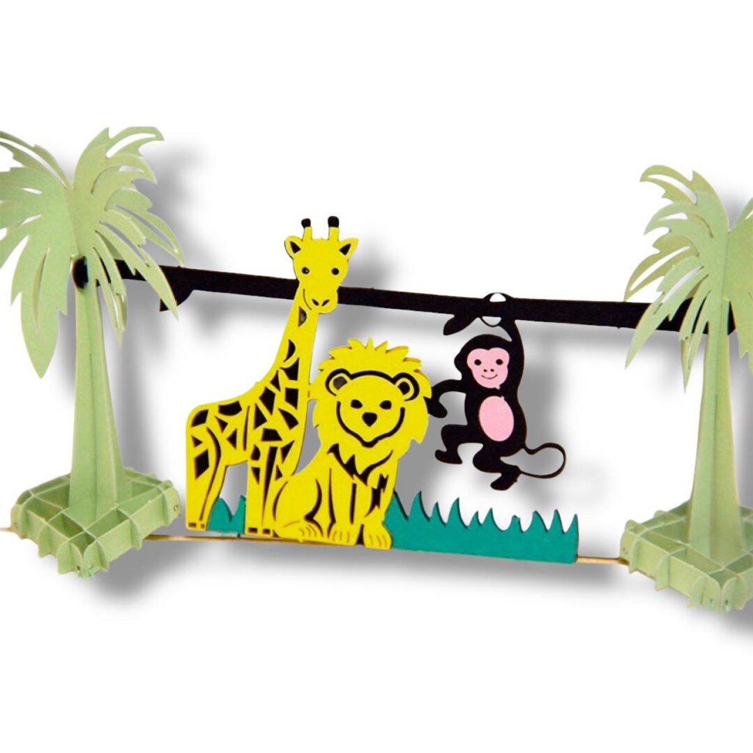 3D Monkey Jungle Pop-up Card: Safari Animal Birthday - Etsy