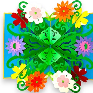 GIANT FLORAL BOUQUET Pop up Card - Floral All Occasion Card - for Big ...