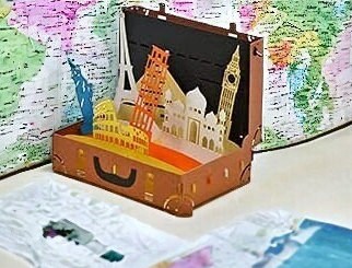 3D Suitcase Pop up Card: Passport, World Travel, Honeymoon Gift - Etsy