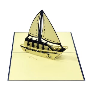 SAILBOAT Pop up Card - Boat Popup Card - Sailor Card - 3D Ocean Card ...