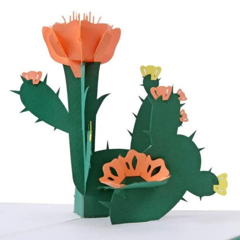 CACTUS FLOWERS Pop up Card - 3D Saguaro Cactus Card - Popup Cactus ...