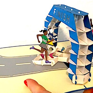 FINISH LINE Pop up Card - Run Like A Girl - Women Runners Greeting Card ...