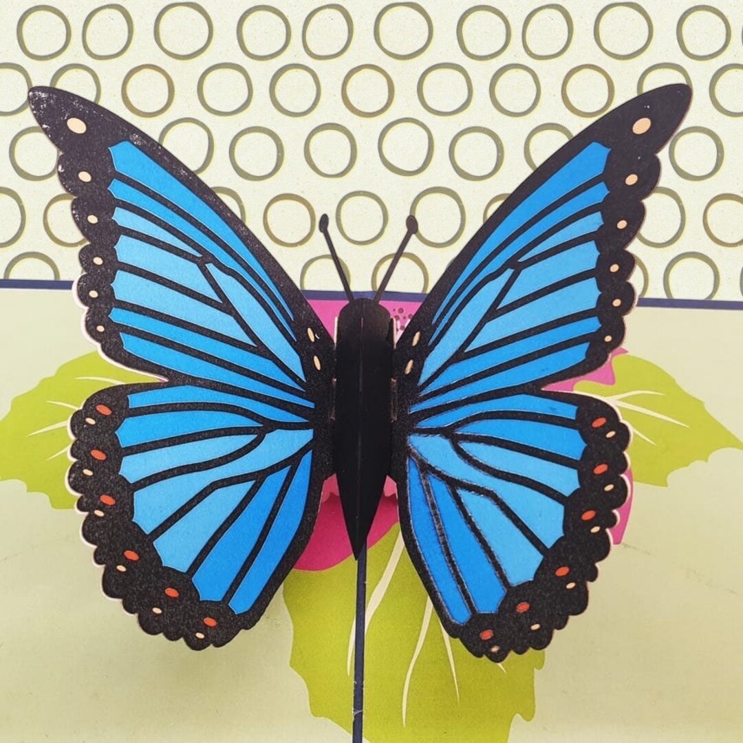 BLUE MORPHO BUTTERFLY Pop up Card - 3D Blue Butterfly Card - Make a ...