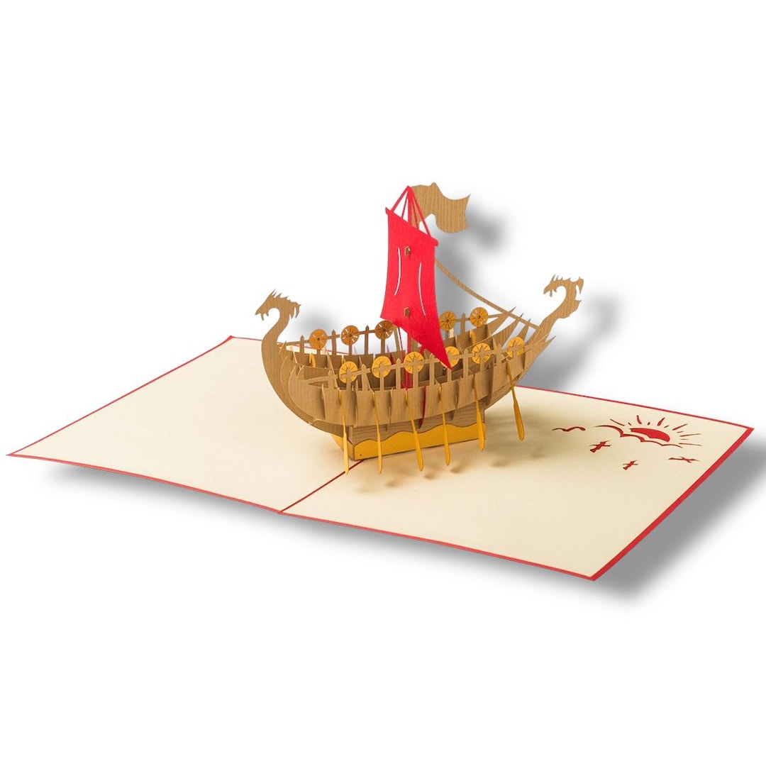 VIKING SHIP 3D Pirate Party Invitation Thor Odin Valhalla Warrior ...