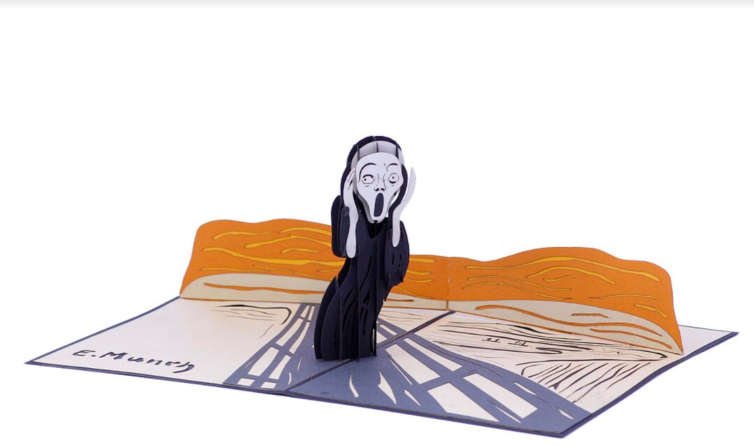 THE SCREAM Pop up Card Famous Art Card 3D Art Card Munch the Scream ...
