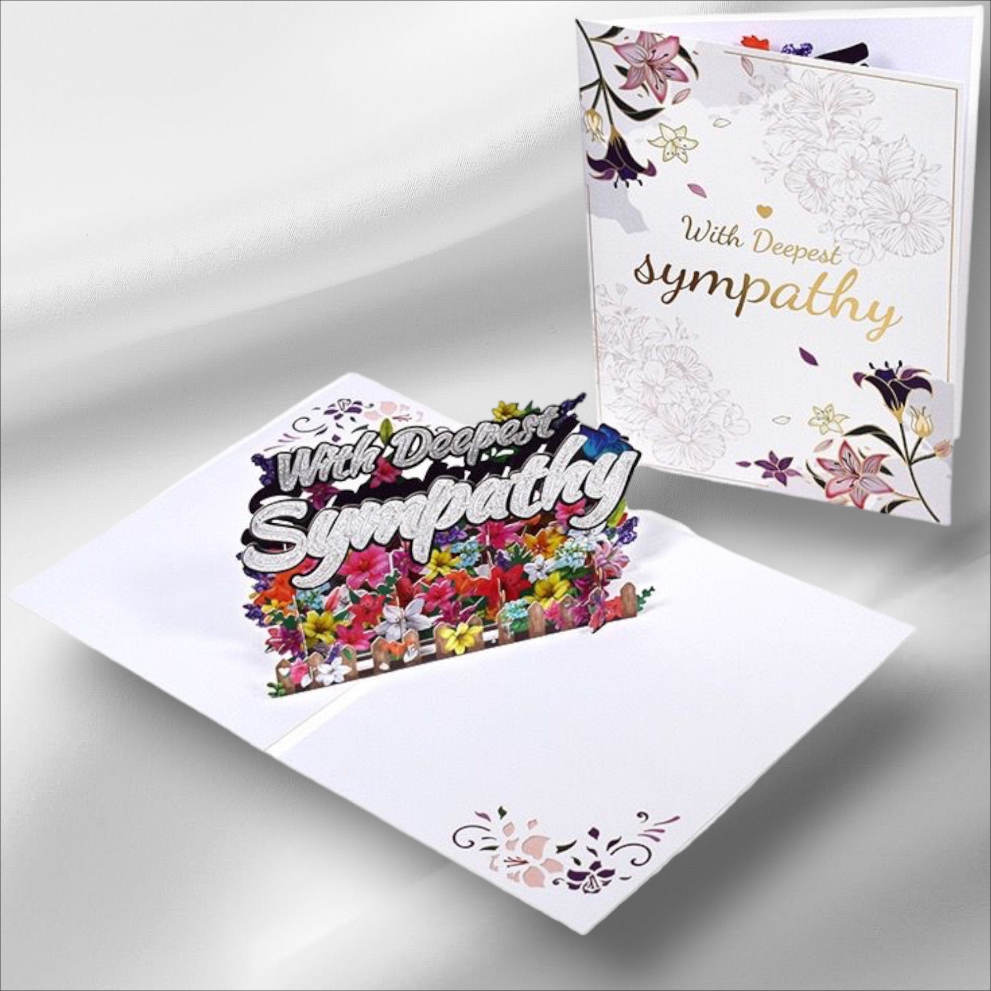 SYMPATHY CARD 3D Condolence Card With Deepest Sympathy Card Thinking of ...