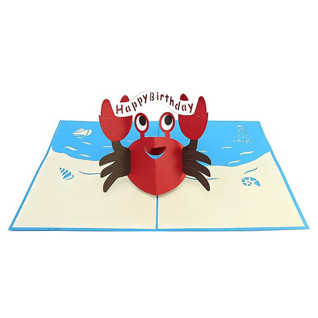 Crabby Birthday Pop up Card - Etsy
