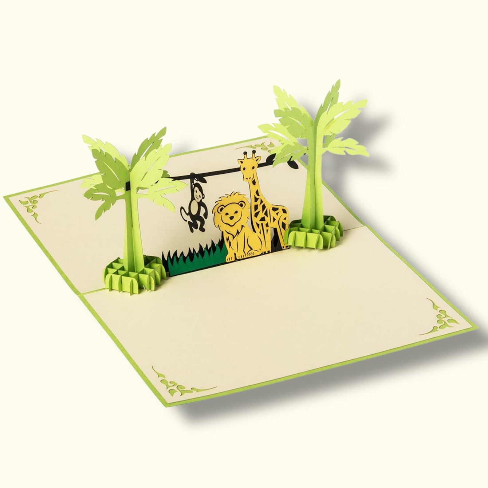 3D Monkey Jungle Pop-up Card: Safari Animal Birthday - Etsy