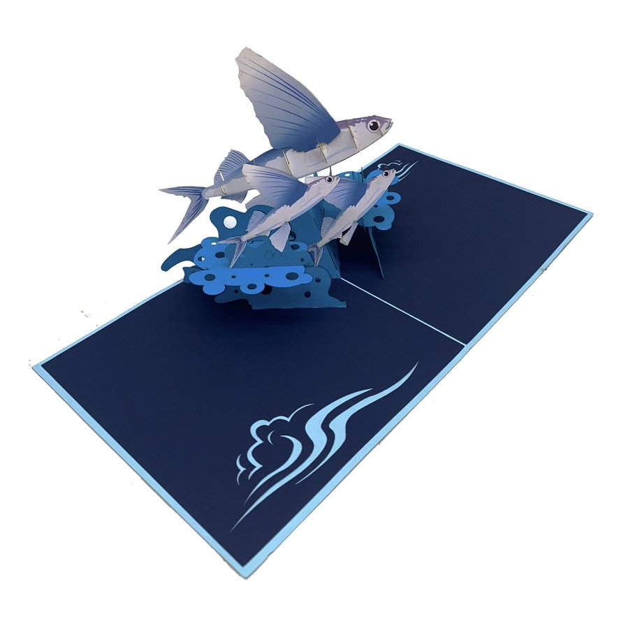FLYING FISH Pop up Card Life of Pi Card Hand Assembled Pop up Fish Card ...